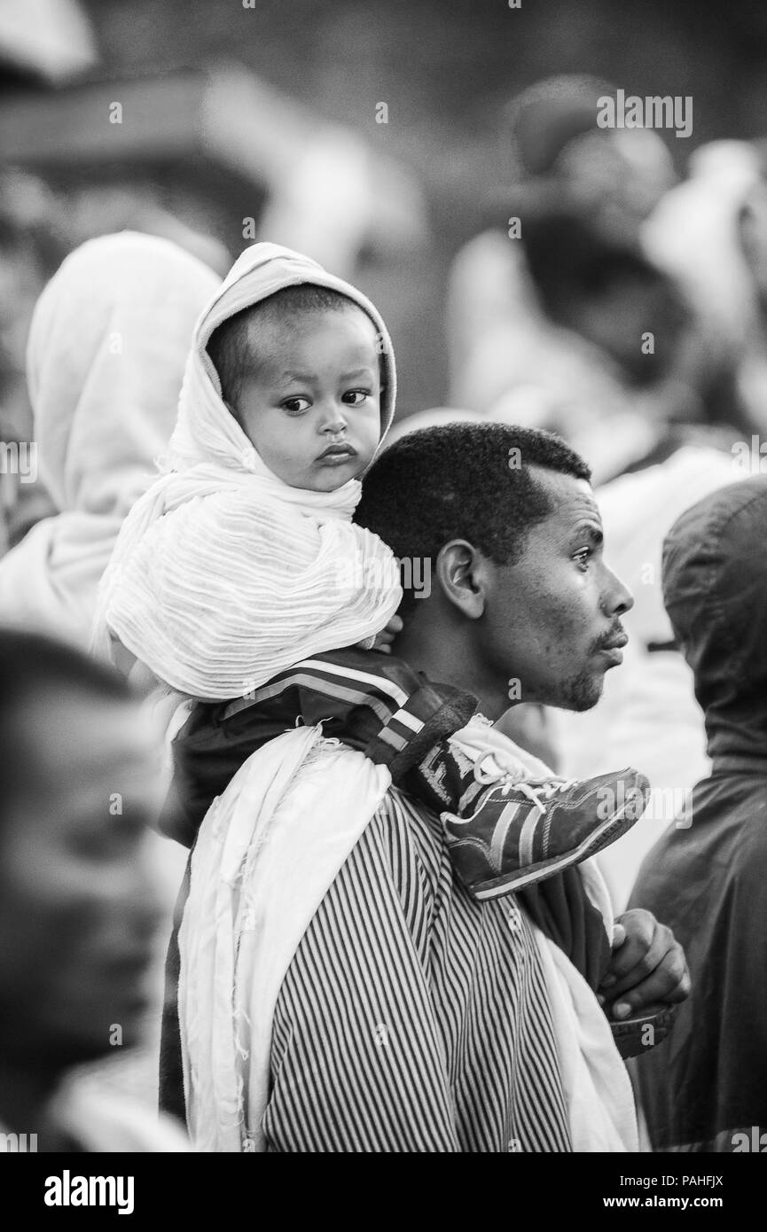 LALIBELA, ETHIOPIA - SEPTEMBER 28, 2011: Unidentified Ethiopian baby ...