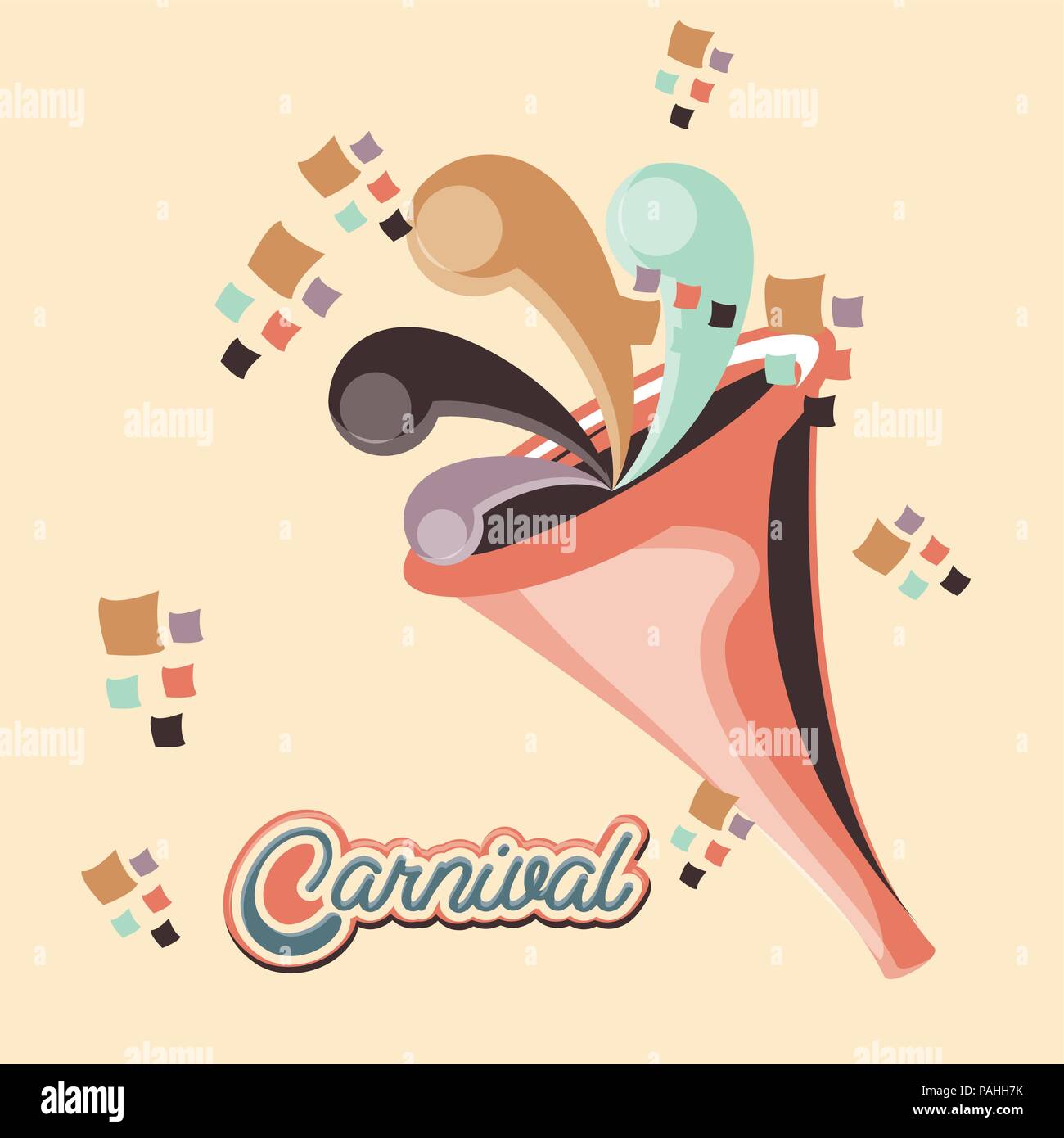 party trumpet carnival accessory vector illustration design Stock ...