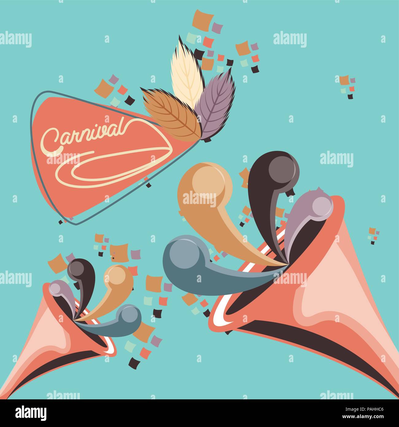 party trumpet carnival accessory vector illustration design Stock ...