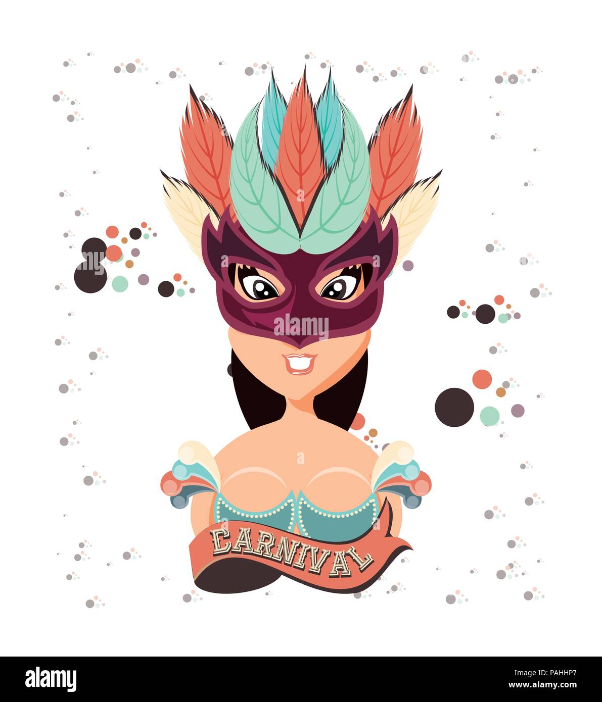 beautiful woman carnival character vector illustration design Stock ...