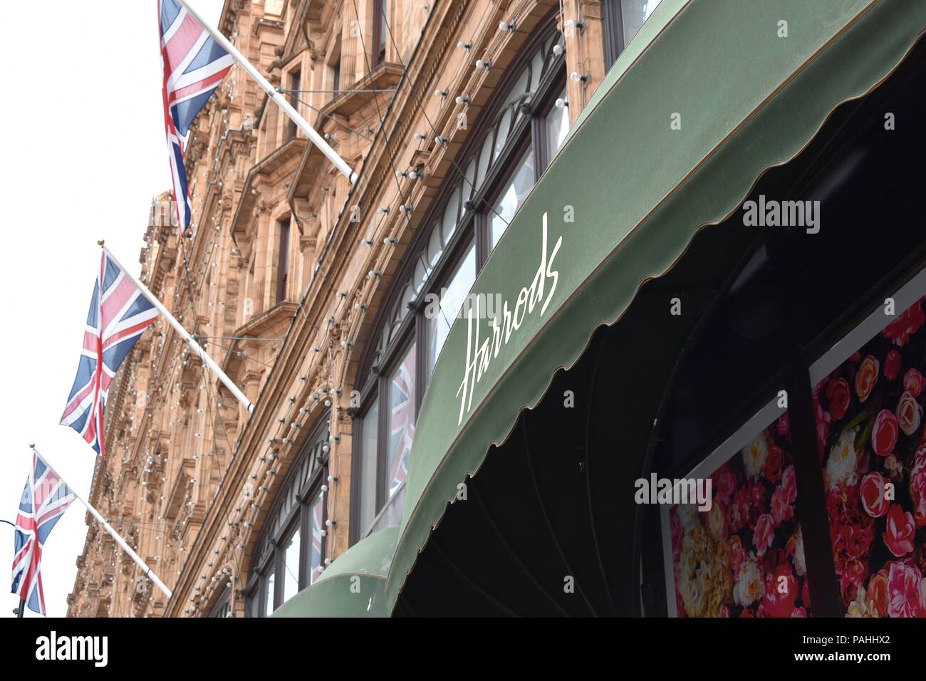 The historic Harrods Department Store in Kensington, Westminster ...