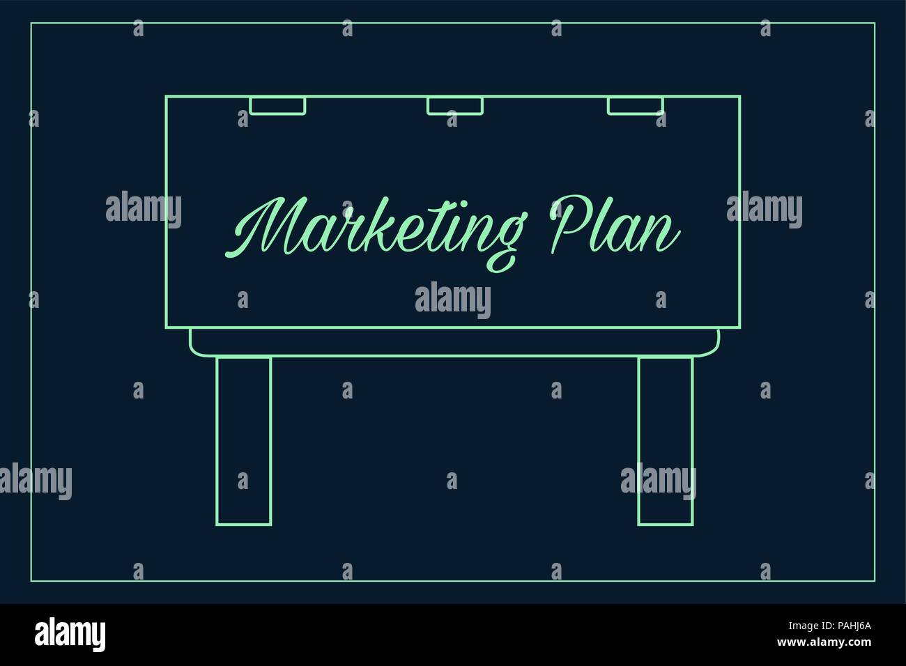Marketing plan conceptual billboard. Vector illustration Stock Vector ...
