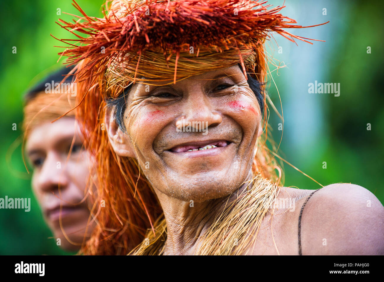 AMAZONIA, PERU - NOV 10, 2010: Unidentified Amazonian man smiles ...