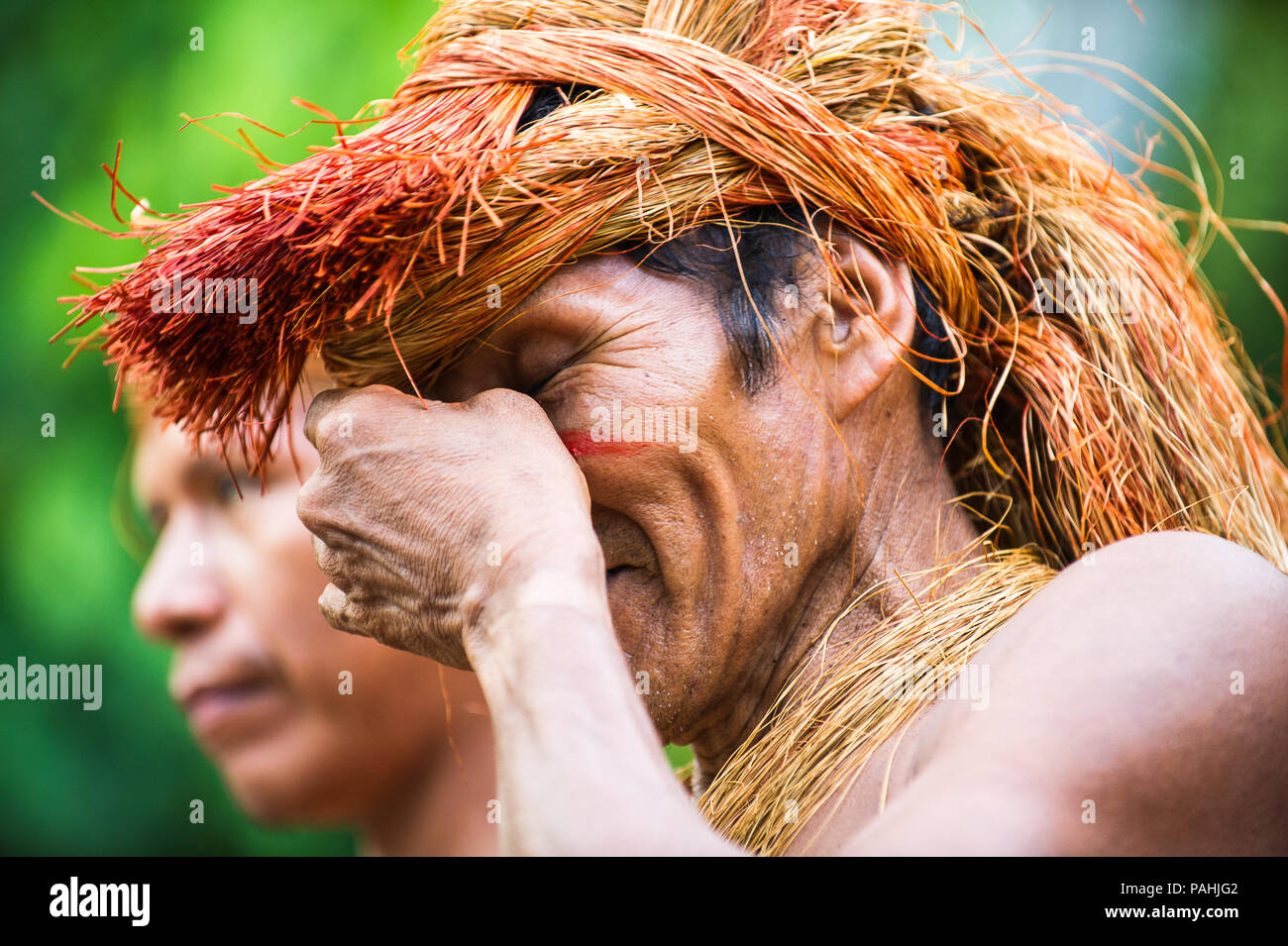 AMAZONIA, PERU - NOV 10, 2010: Unidentified Amazonian man smiles ...