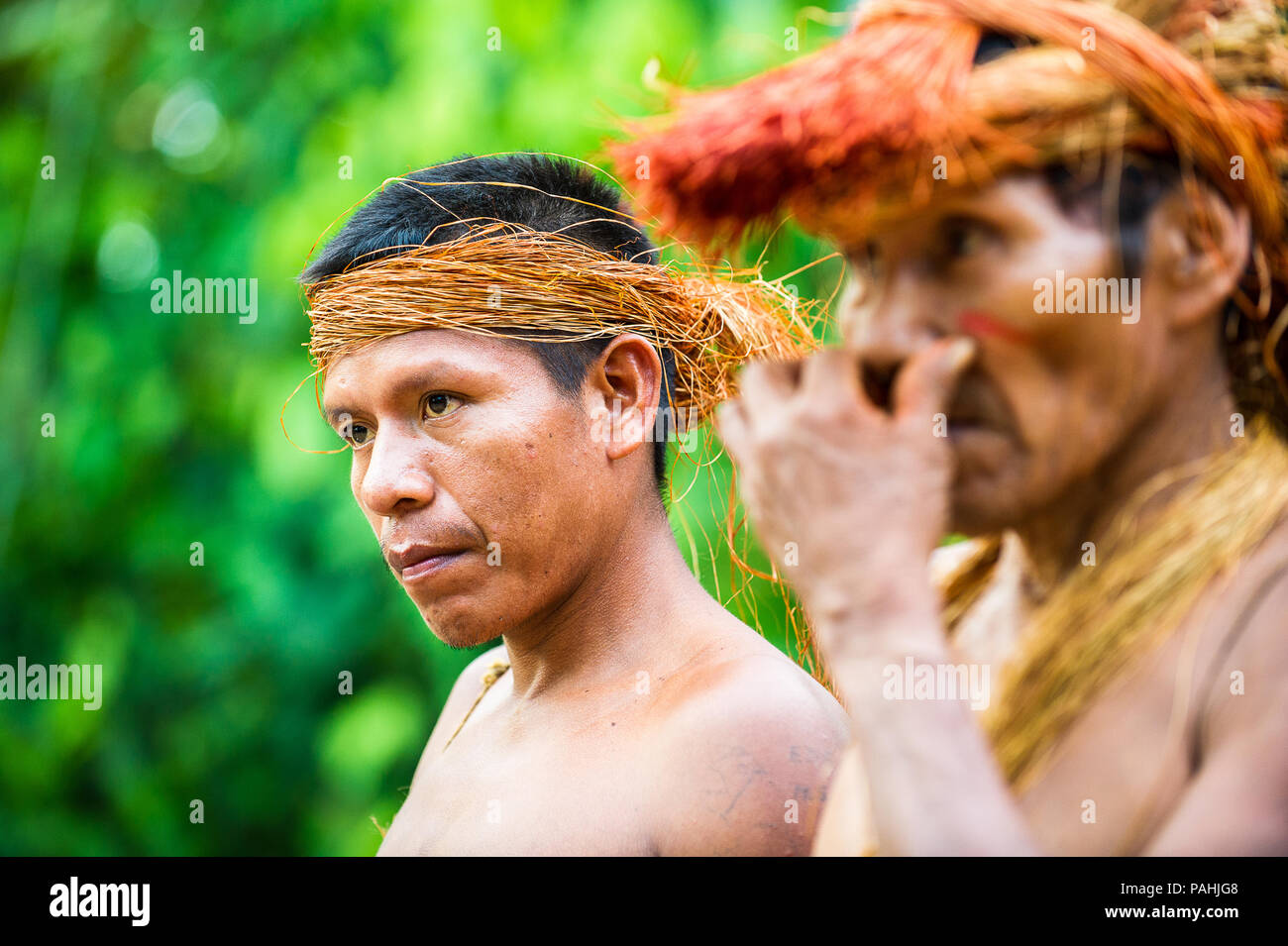 AMAZONIA, PERU - NOV 10, 2010: Unidentified Amazonian local musicians ...
