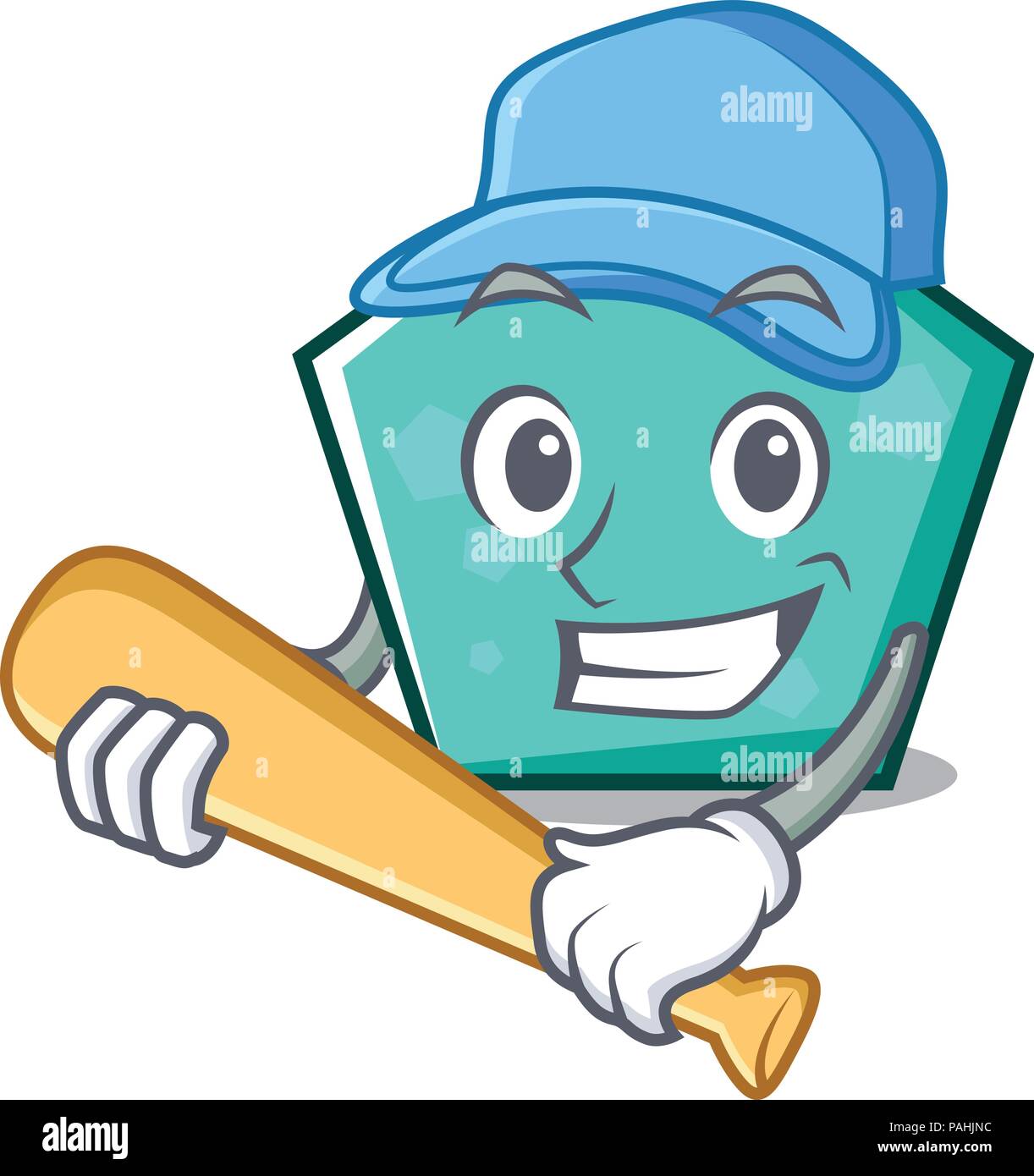 Playing baseball pentagon character cartoon style Stock Vector Image ...