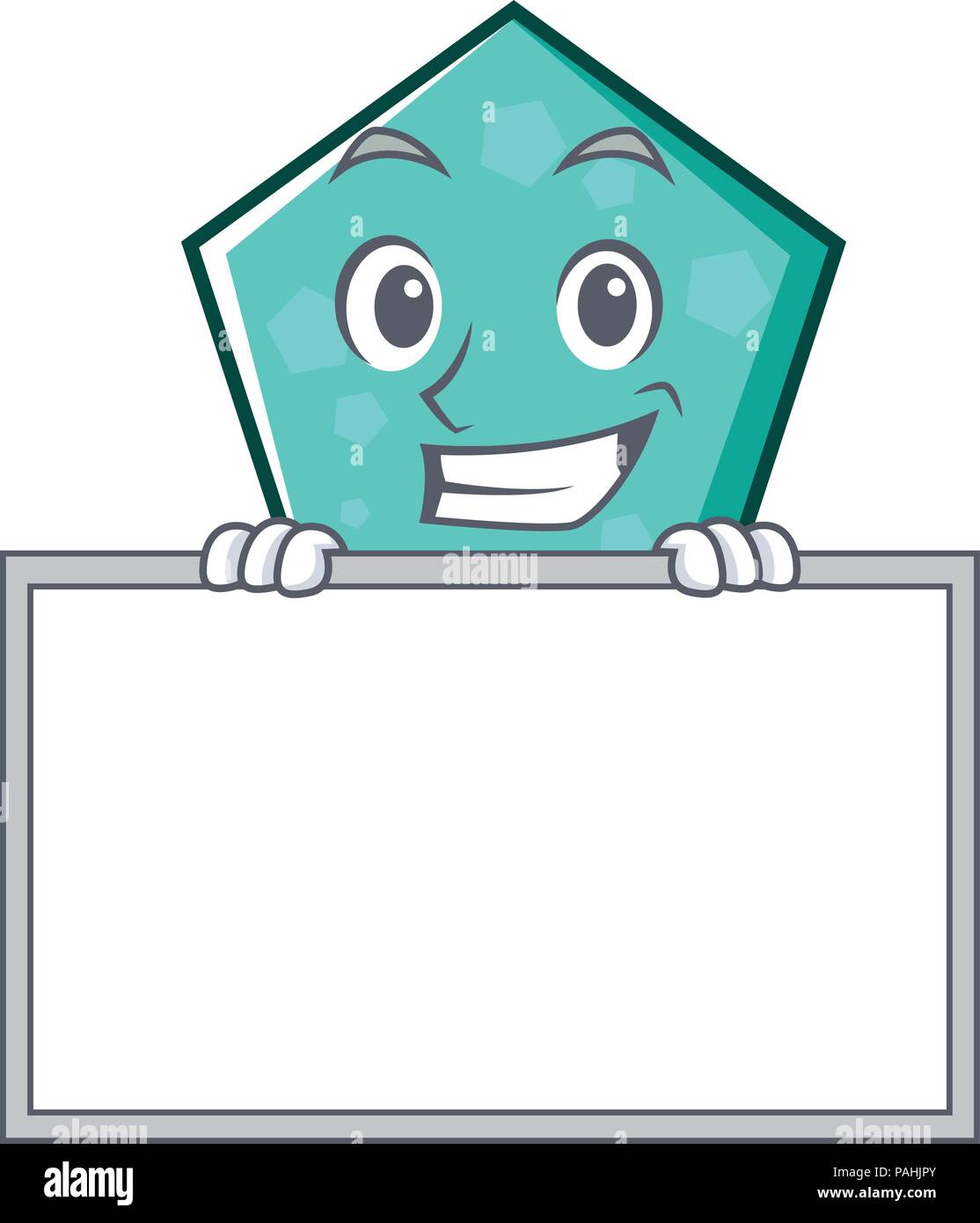 Grinning with board pentagon character cartoon style Stock Vector Image ...