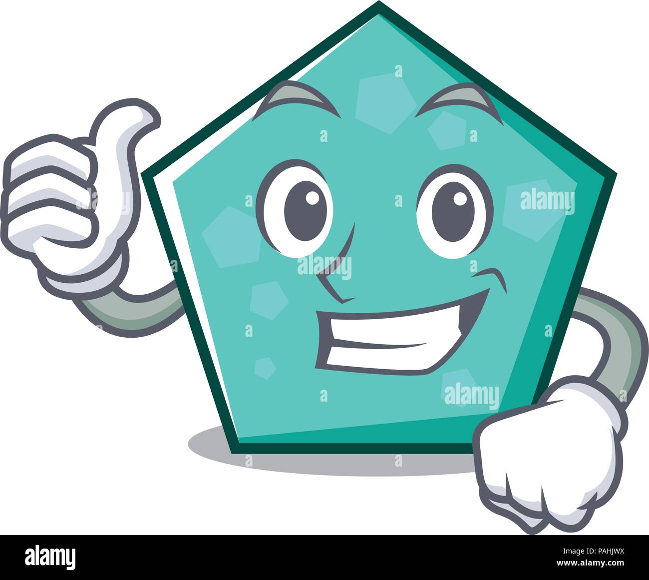 Thumbs up pentagon character cartoon style Stock Vector Image & Art - Alamy