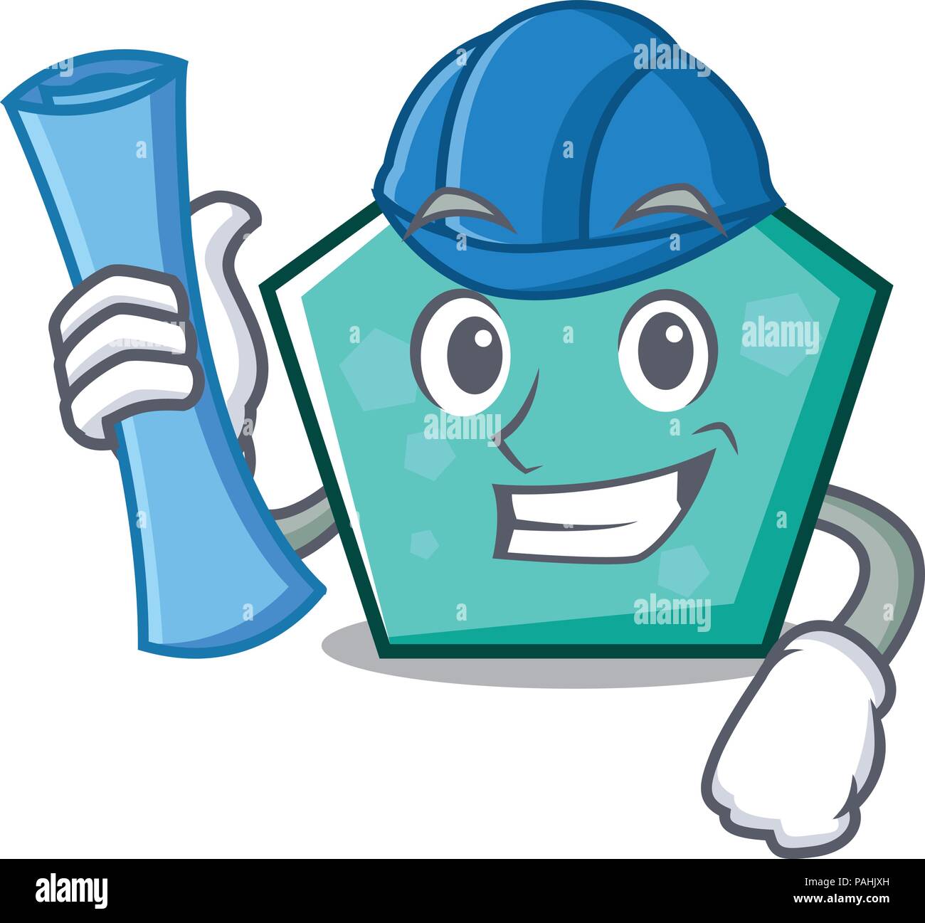 Architect pentagon character cartoon style Stock Vector Image & Art - Alamy