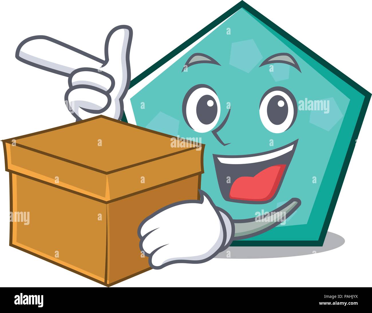 With box pentagon character cartoon style Stock Vector Image & Art - Alamy