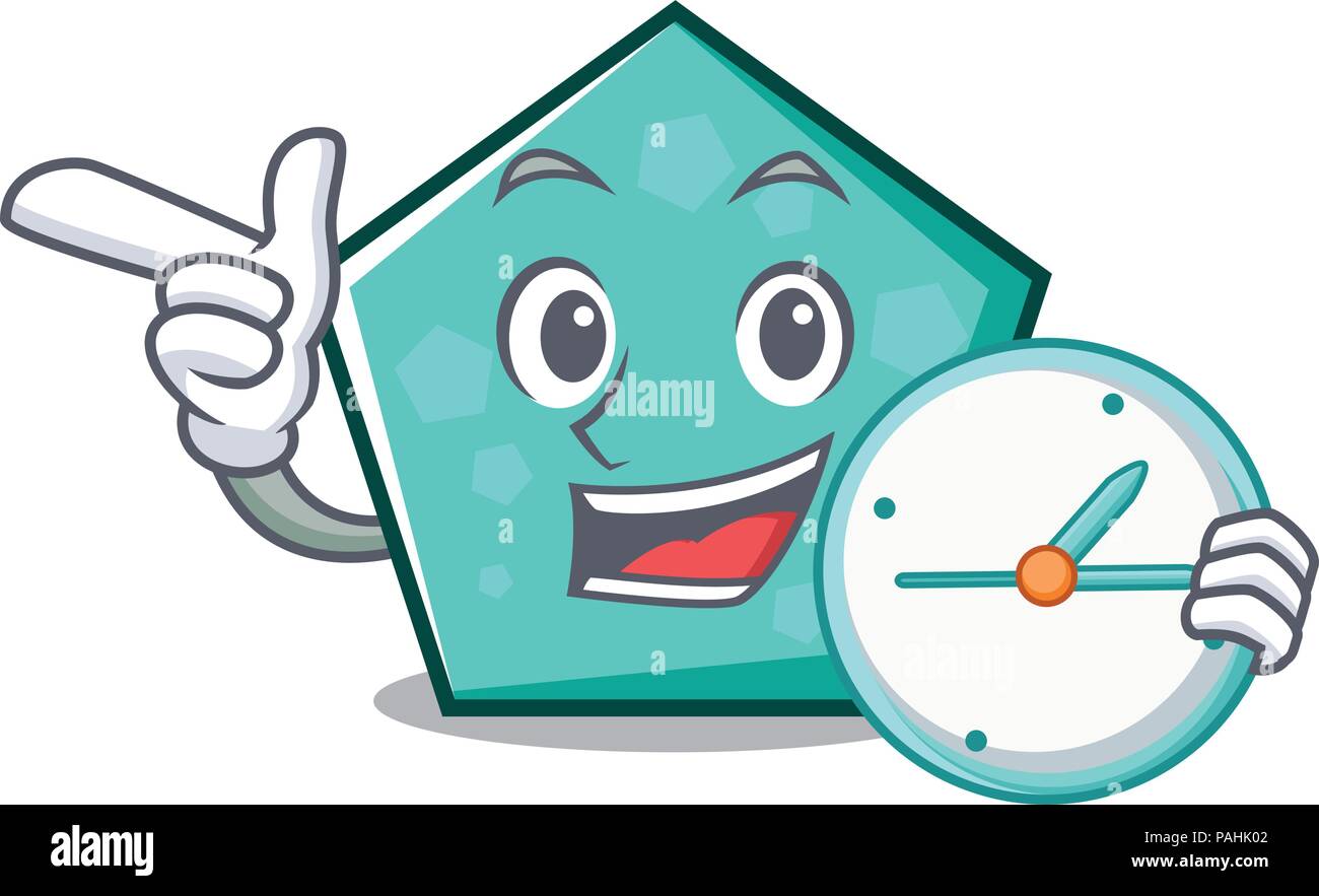 With clock pentagon character cartoon style Stock Vector Image & Art ...