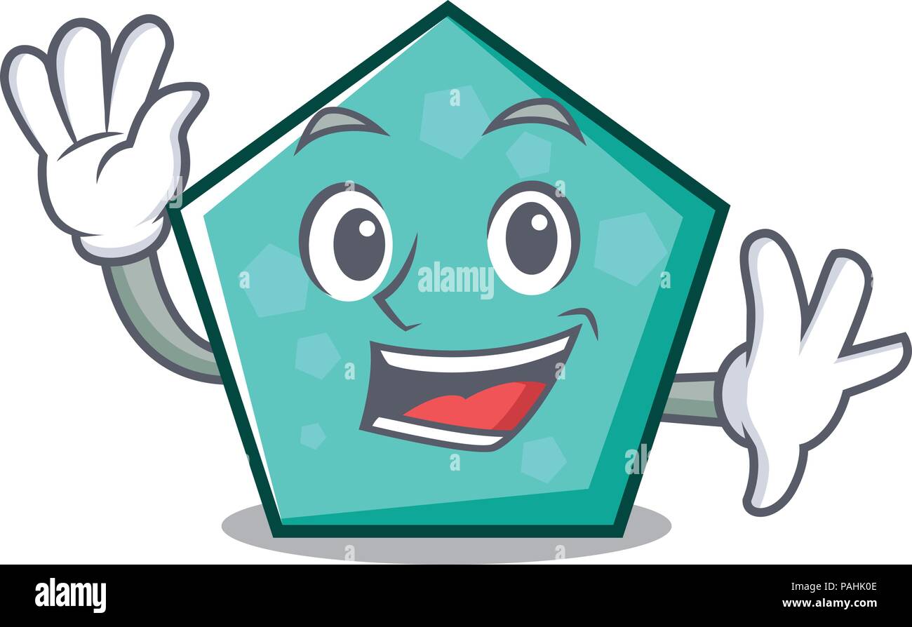 Waving pentagon character cartoon style Stock Vector Image & Art - Alamy