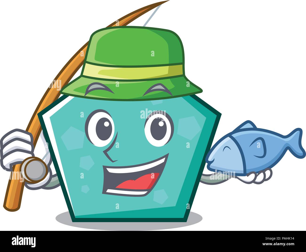 Fishing pentagon mascot cartoon style Stock Vector Image & Art - Alamy
