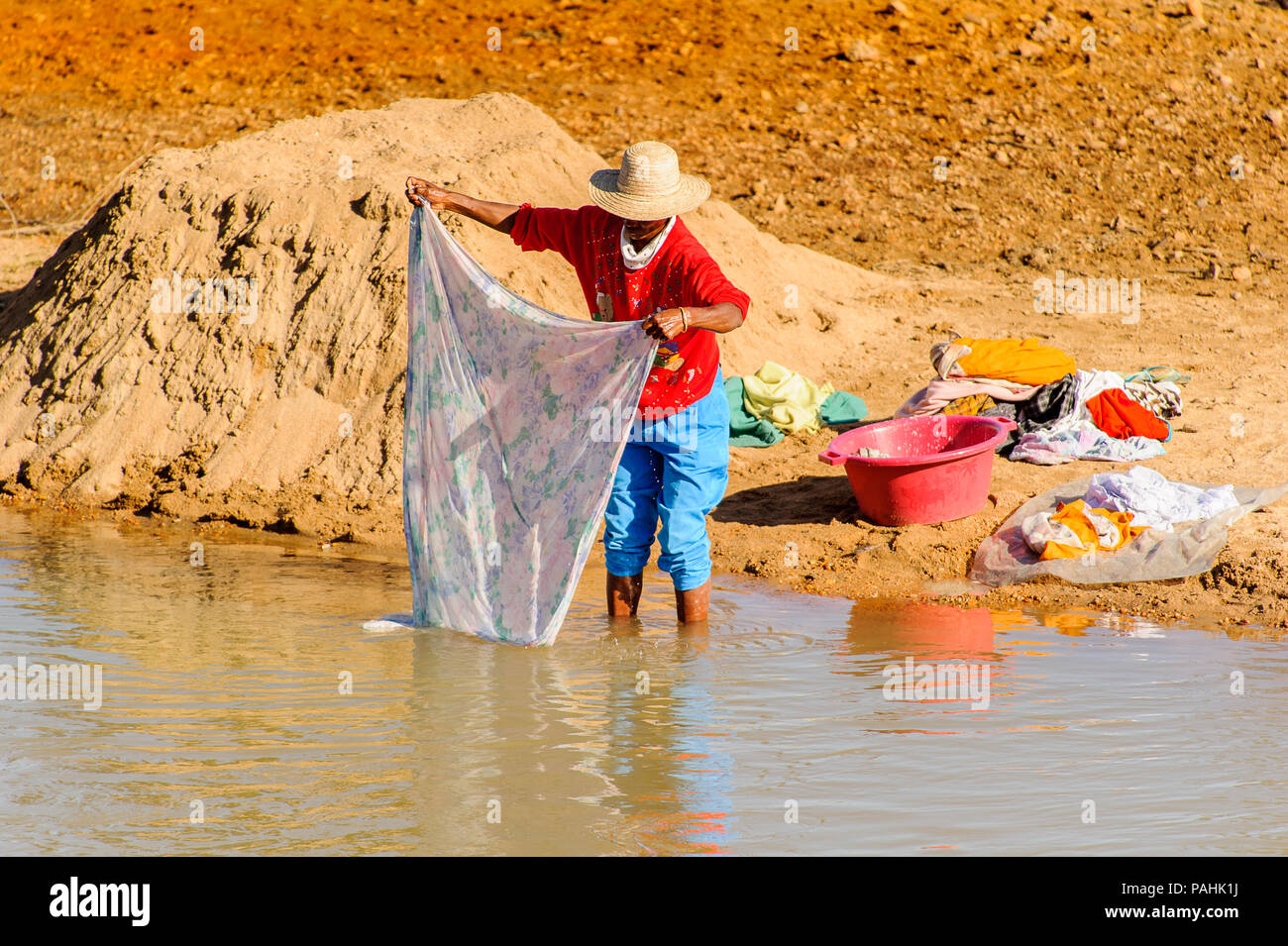 ANTANANARIVO, MADAGASCAR - JUNE 29, 2011: Unidentified Madagascar woman ...