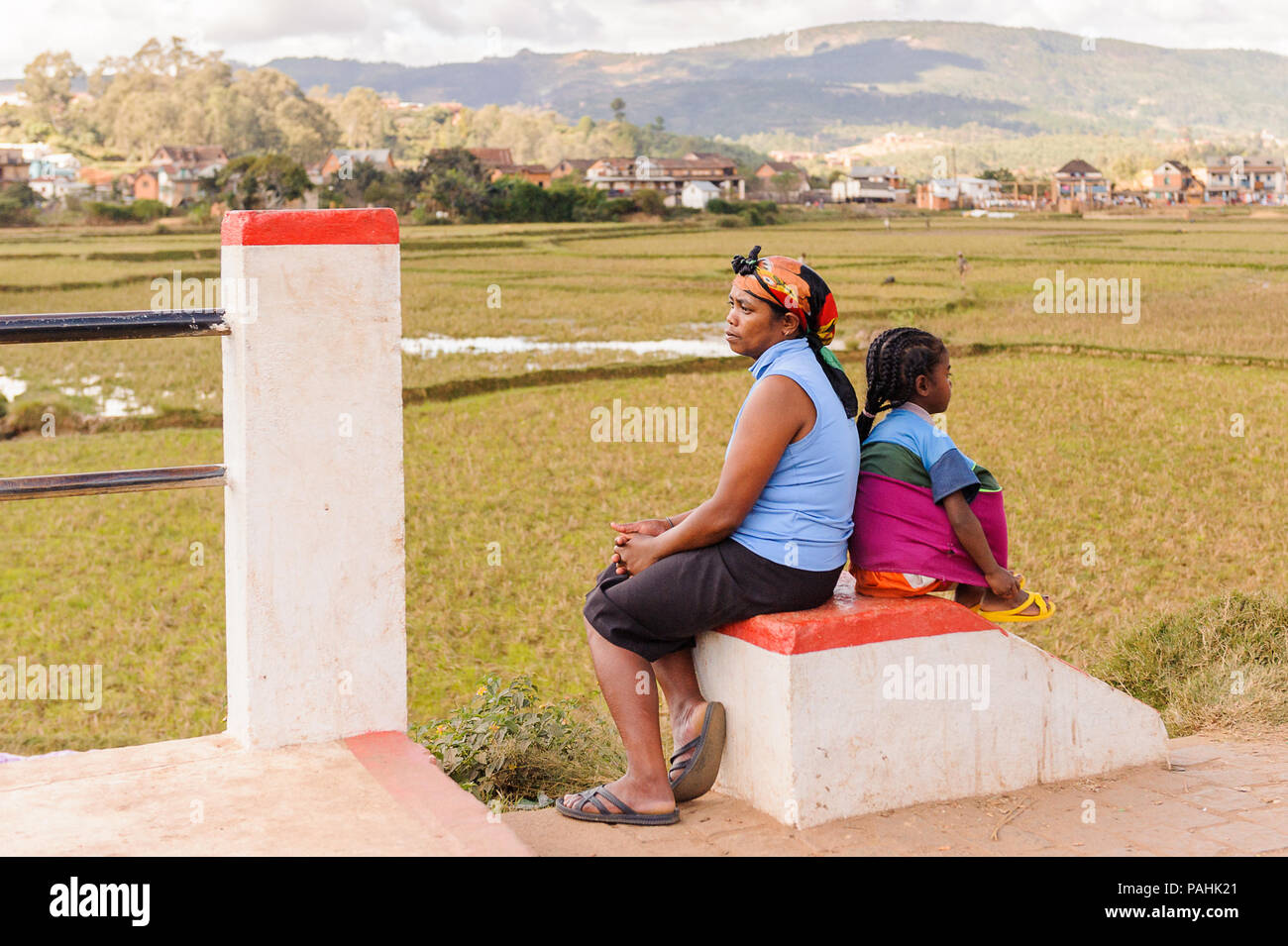ANTANANARIVO, MADAGASCAR - JUNE 30, 2011: Unidentified Madagascar woman ...