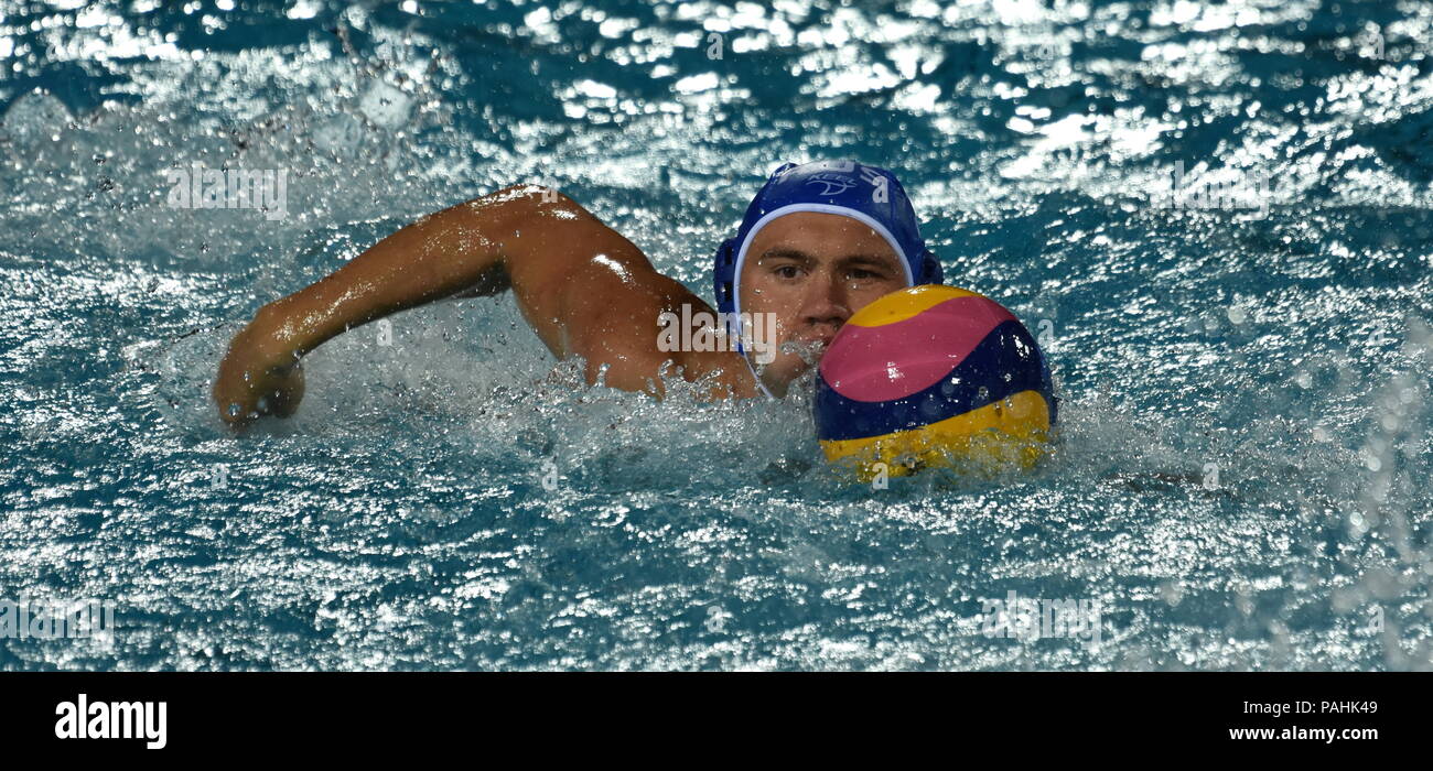 Budapest, Hungary - Jul 25, 2017. LAZAREV Nikolay (2) russian waterpolo ...