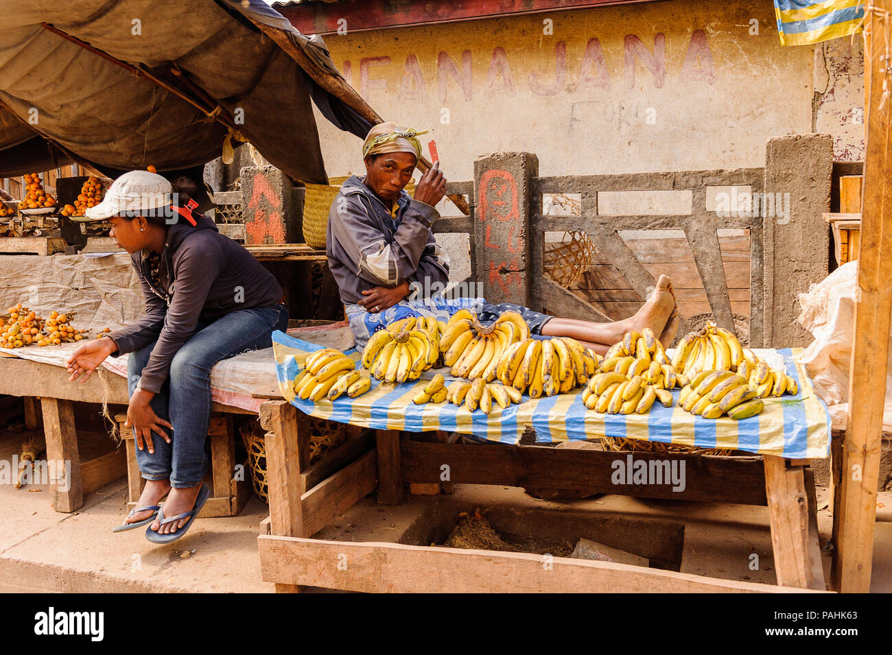 ANTANANARIVO, MADAGASCAR - JUNE 30, 2011: Unidentified Madagascar woman ...