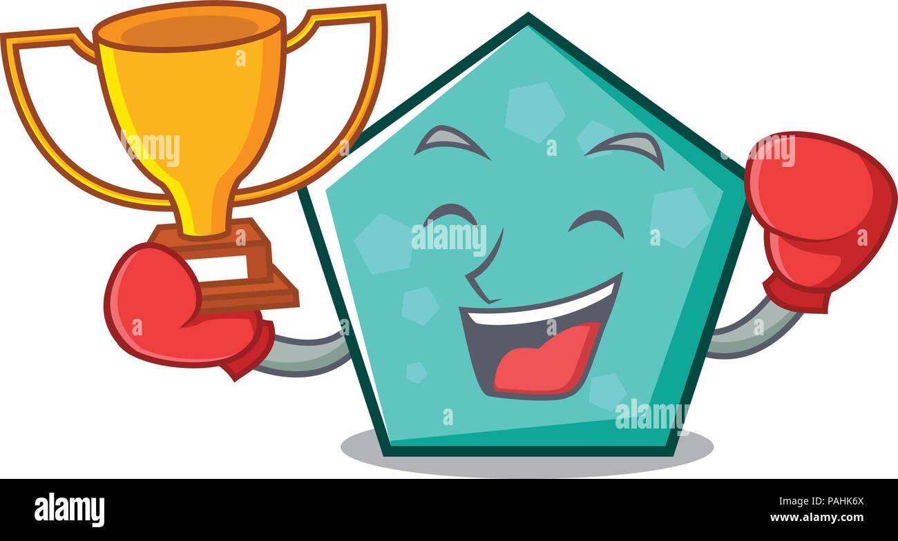 Boxing winner pentagon mascot cartoon style Stock Vector Image & Art ...