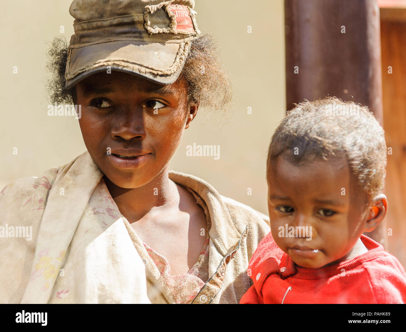 ANTANANARIVO, MADAGASCAR - JUNE 30, 2011: Unidentified Madagascar woman ...