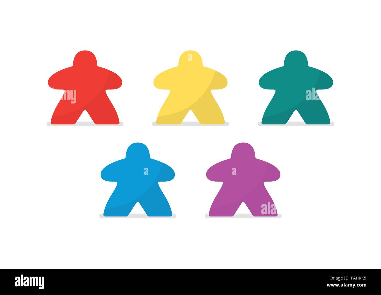 Multicolor meeples vector illustration. Symbol of family board games ...