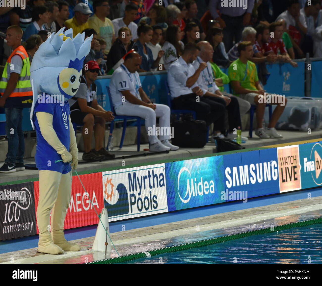 Budapest, Hungary - Jul 25, 2017. Water Willy, mascot of the ...