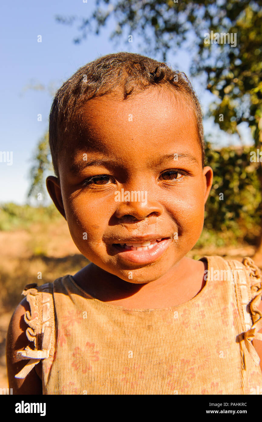 MADAGASCAR - JULY 3, 2011: Portrait of an unidentified beautiful ...