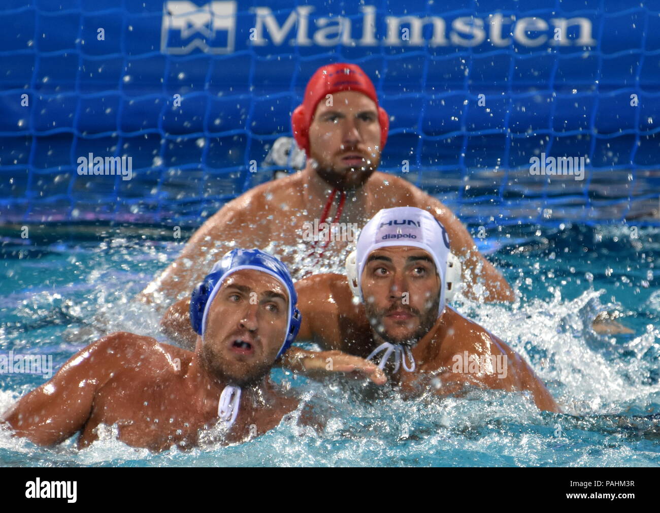 Budapest, Hungary - Jul 25, 2017. GOR-NAGY Miklos (HUN) defends against ...