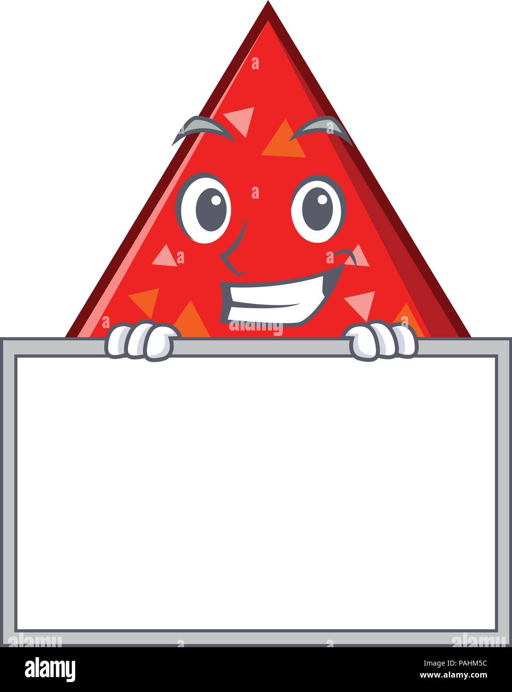 Grinning with board triangel character cartoon style Stock Vector Image ...