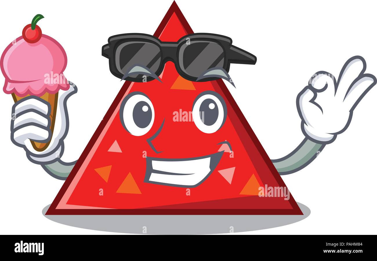 With ice cream triangel character cartoon style Stock Vector Image ...