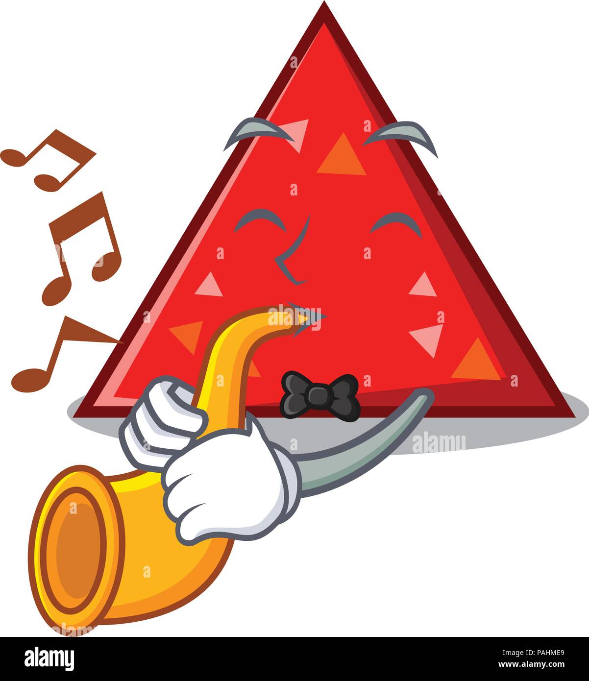 With trumpet triangel mascot cartoon style Stock Vector Image & Art - Alamy