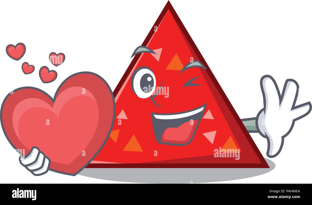 With heart triangel mascot cartoon style Stock Vector Image & Art - Alamy
