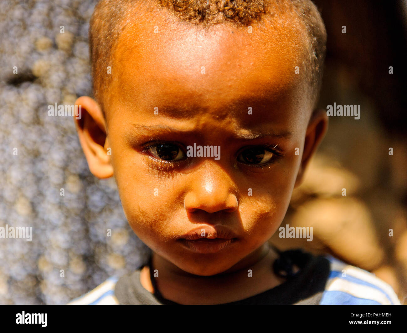 OMO VALLEY, ETHIOPIA - SEP 20, 2011: Unidentified Ethiopian serious ...