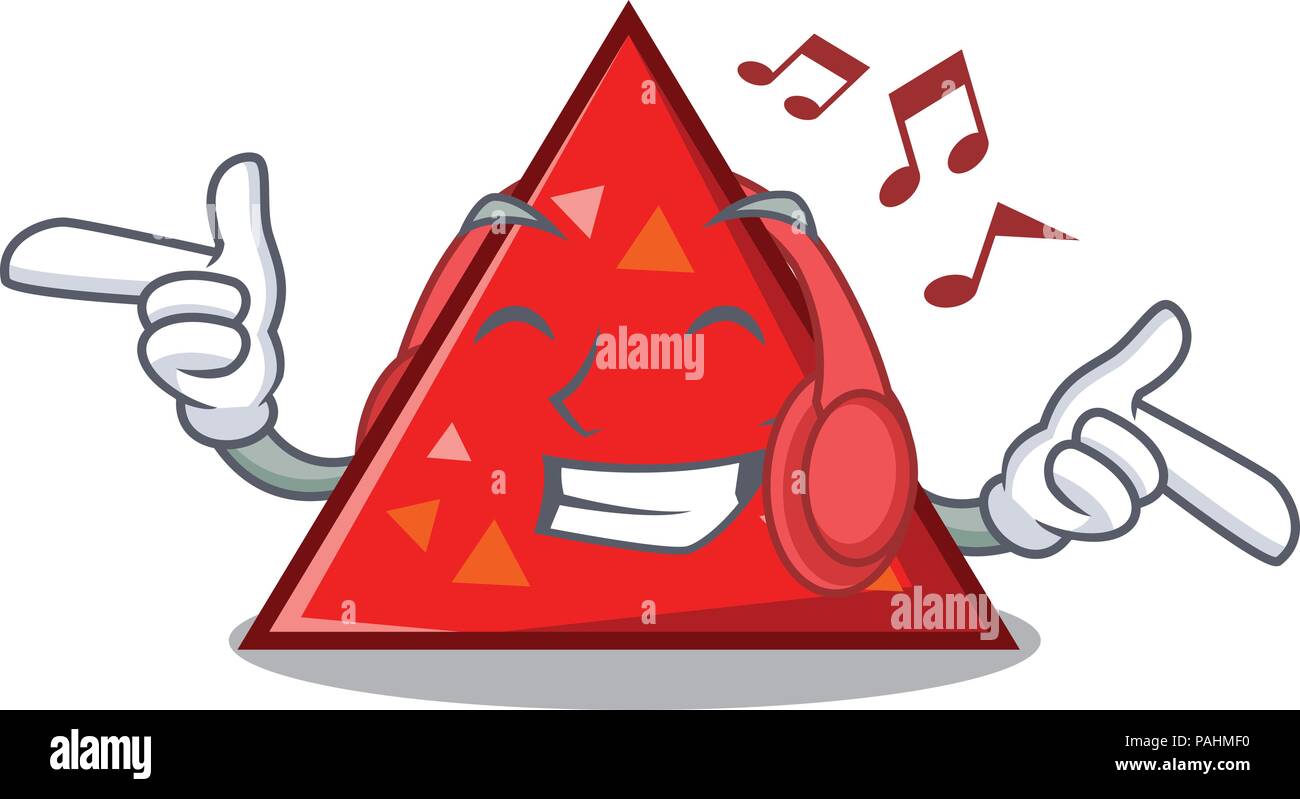 Listening music triangel mascot cartoon style Stock Vector Image & Art ...