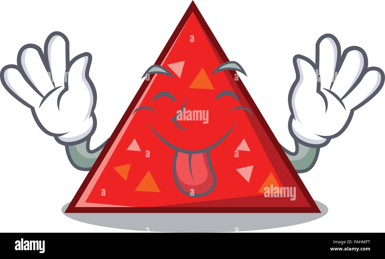 Tongue out triangel mascot cartoon style Stock Vector Image & Art - Alamy