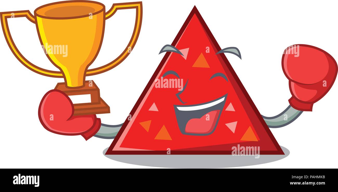 Boxing winner triangel mascot cartoon style Stock Vector Image & Art ...