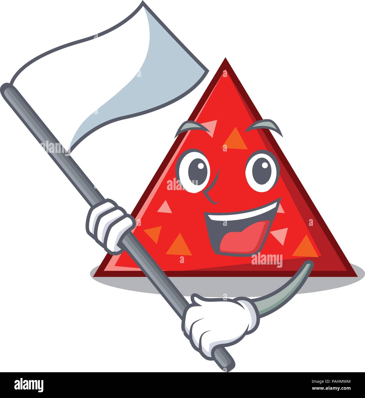 With flag triangel mascot cartoon style Stock Vector Image & Art - Alamy