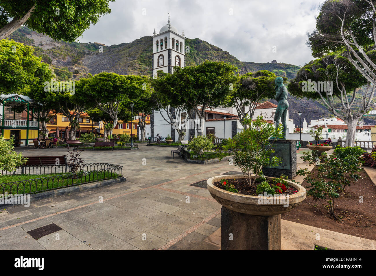 The architecture of Garachico village on Tenerife Island, Spain Stock ...