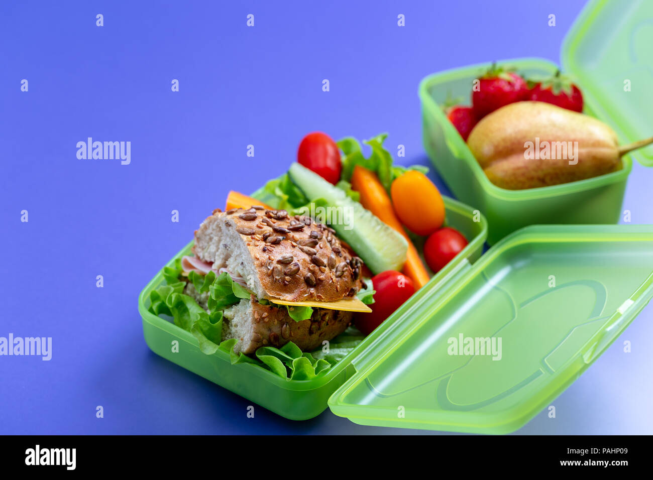 Packed lunch sandwich fruit hi-res stock photography and images - Alamy