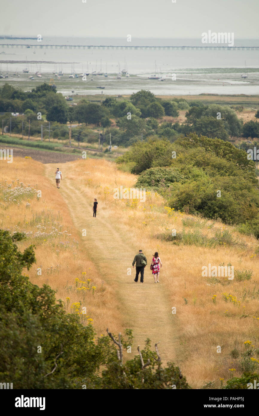 View onto the downs from Hadleigh castle in Essex. Britain, UK Stock ...