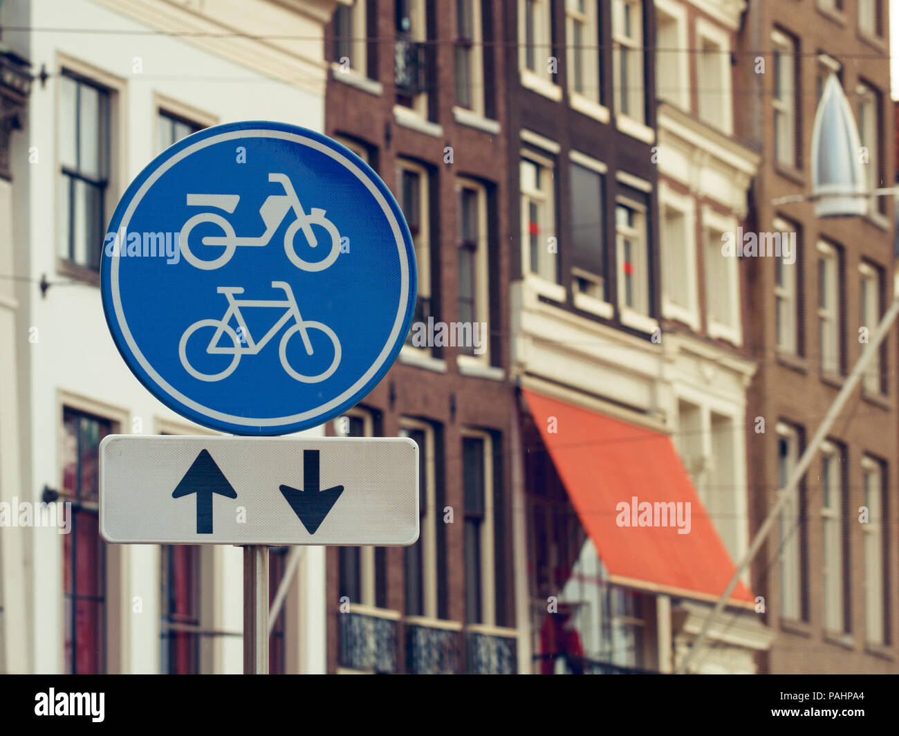 Traffic signs bicycle in Amsterdam, Europe Stock Photo - Alamy