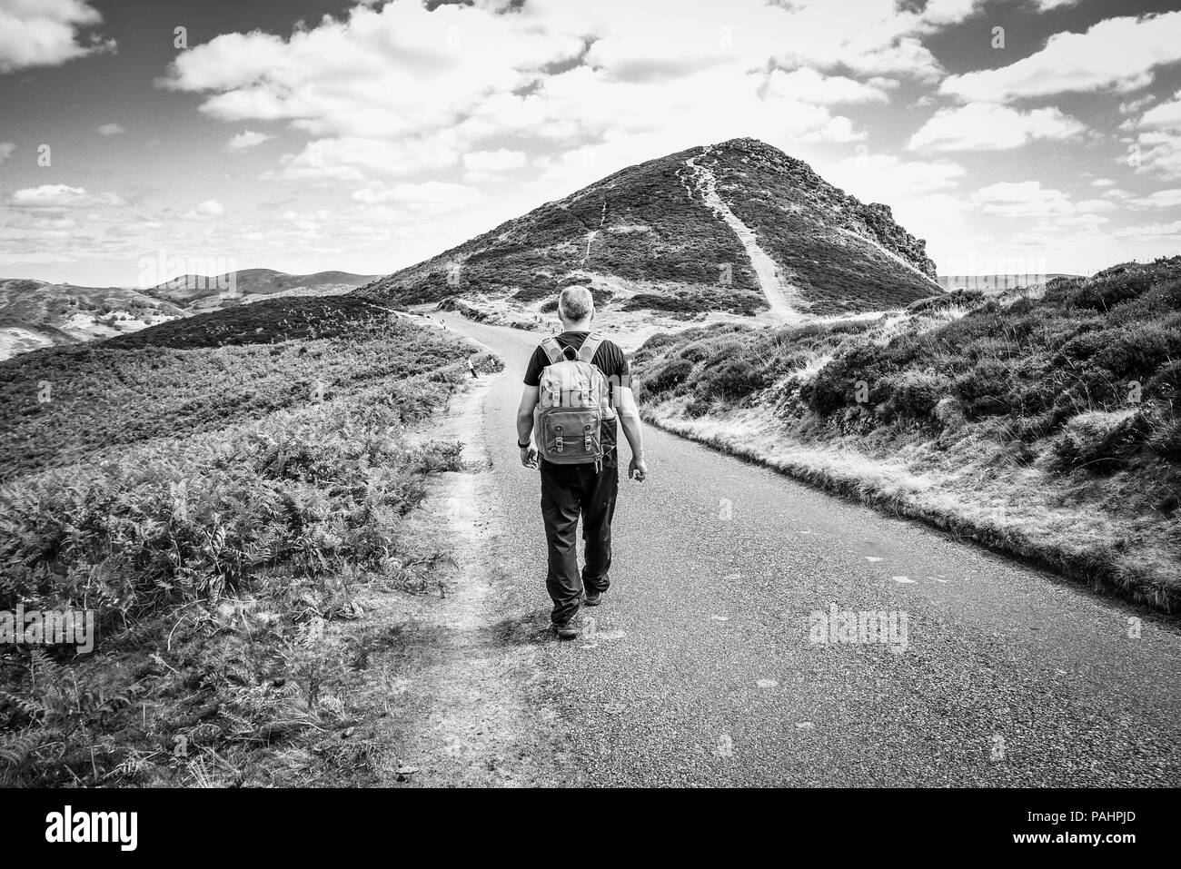 Long mynd walking Black and White Stock Photos & Images - Alamy