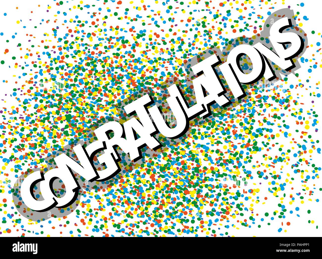 CONGRATULATIONS on colorful festive confetti heap background Stock ...