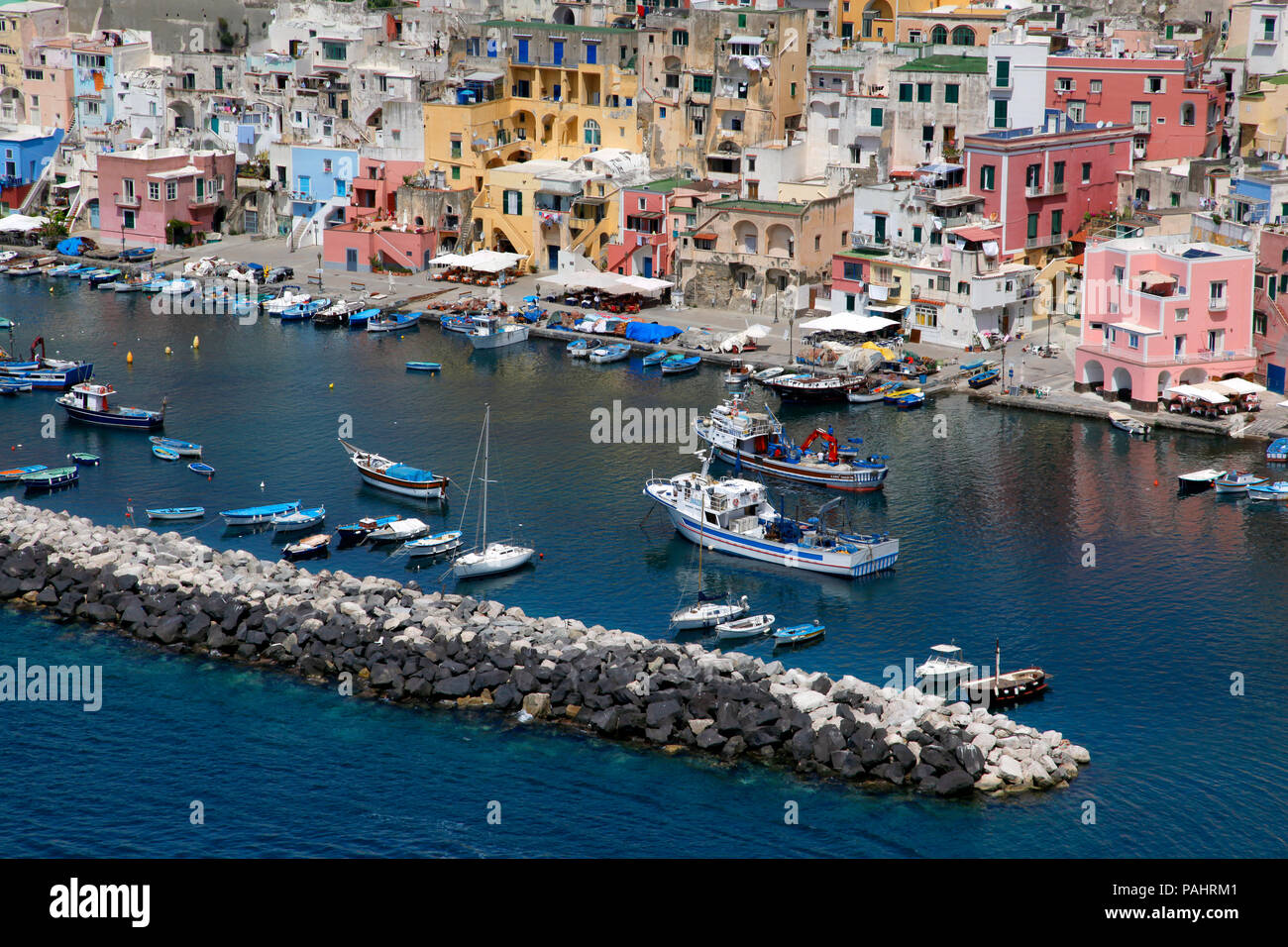 Island of naples boats fishing port seascape campania italy hi-res ...