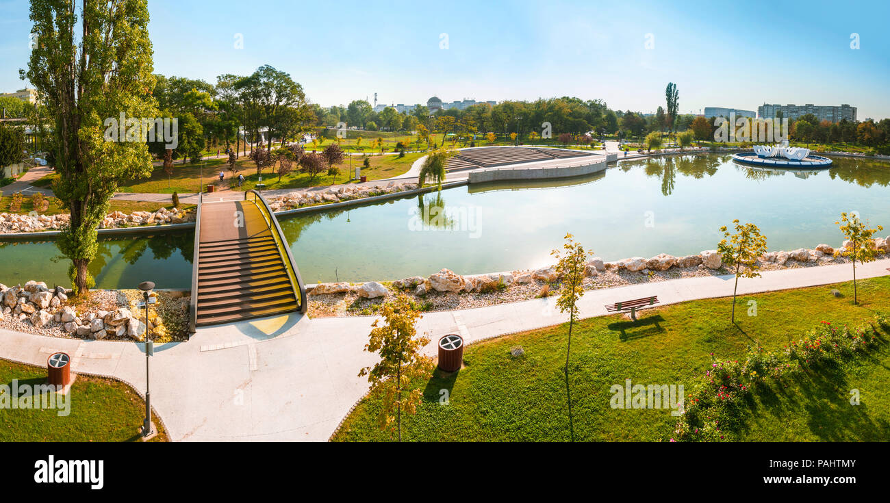 Panoramic view of Drumul Taberei Park, also known as Moghioros Park, in ...