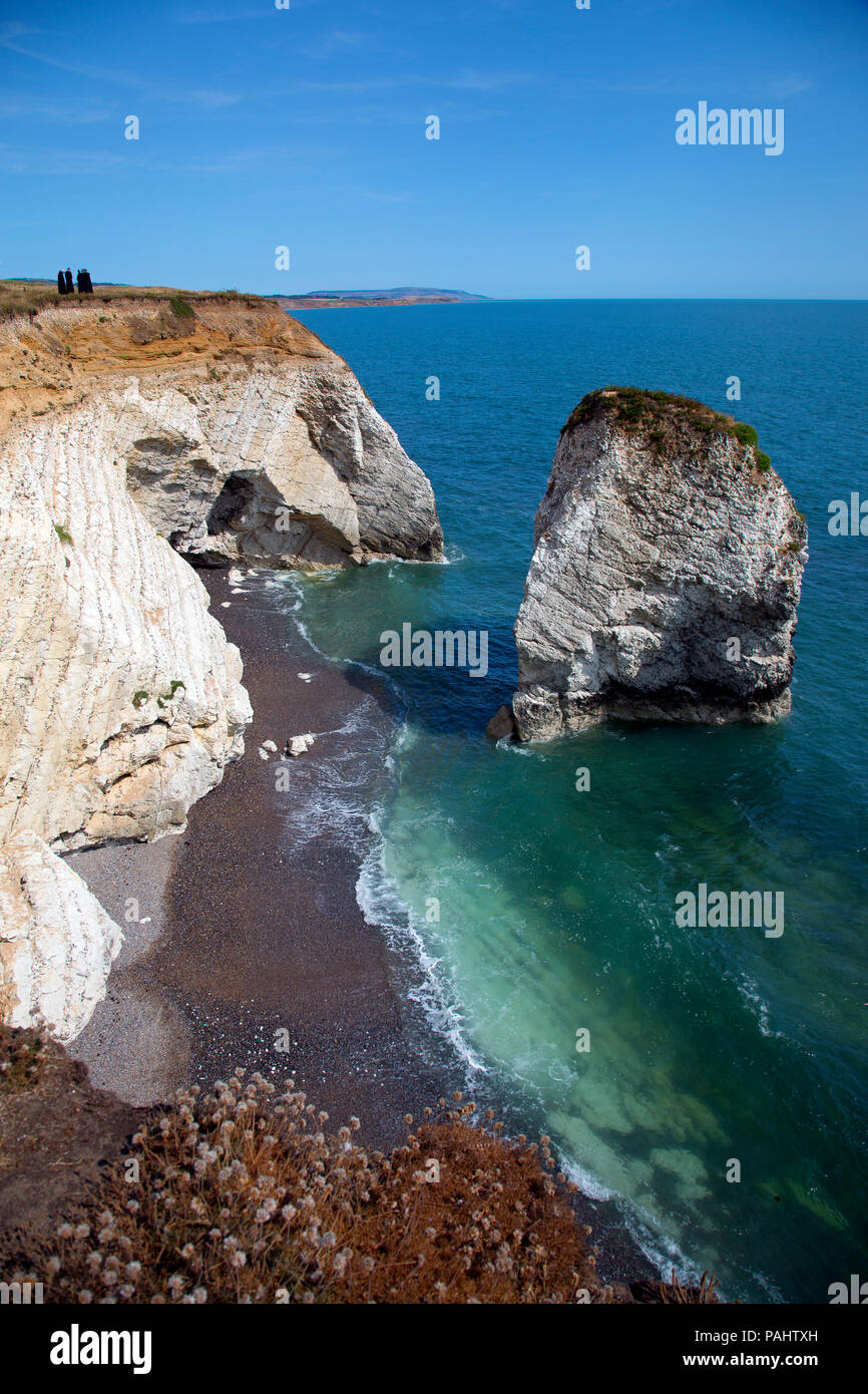 Chalk, Stack, Cliffs, Freshwater Bay, Isle of Wight, England, UK ...