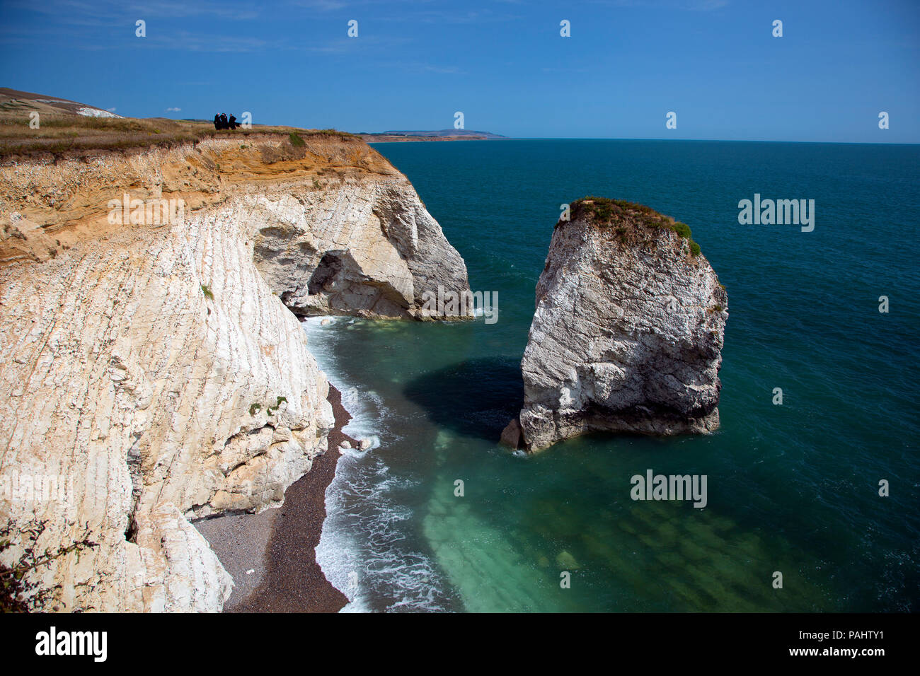 Chalk, Stack, Cliffs, Freshwater Bay, Isle of Wight, England, UK ...