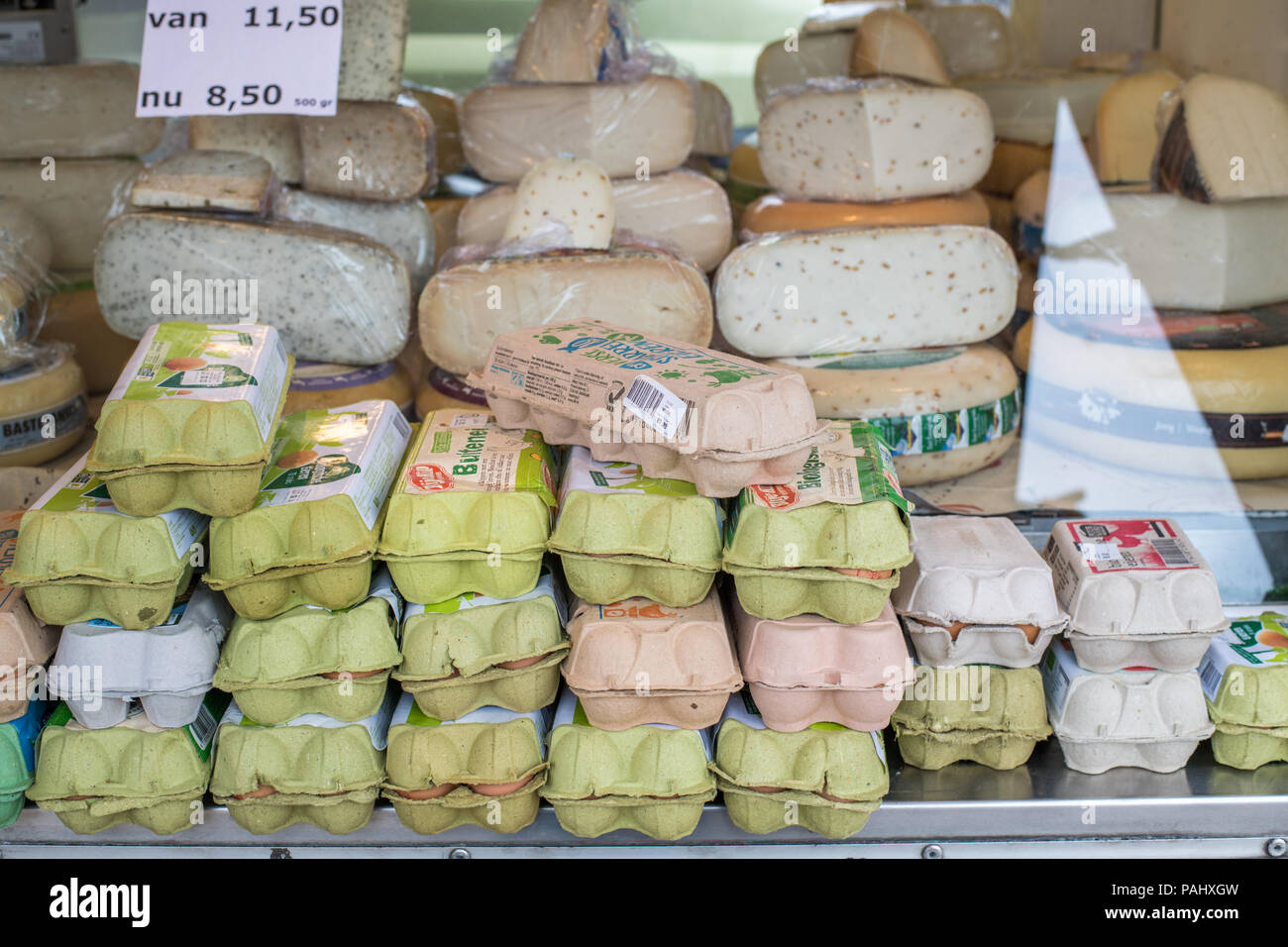 Cheese and Eggs are stacked up Amsterdam, Netherlands Stock Photo - Alamy