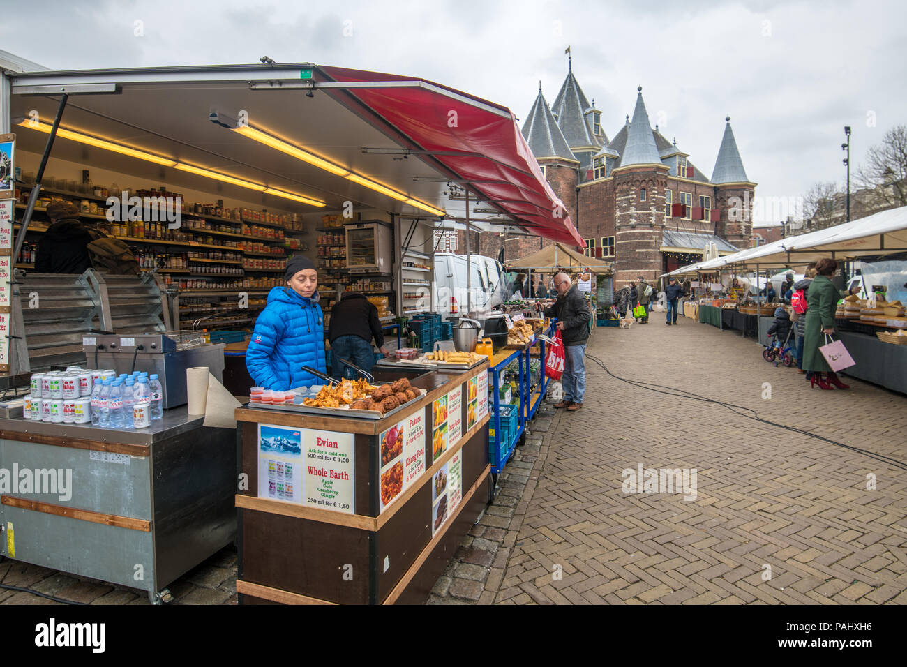 Food booth is well stocked in Amsterdam, Netherlands Stock Photo - Alamy