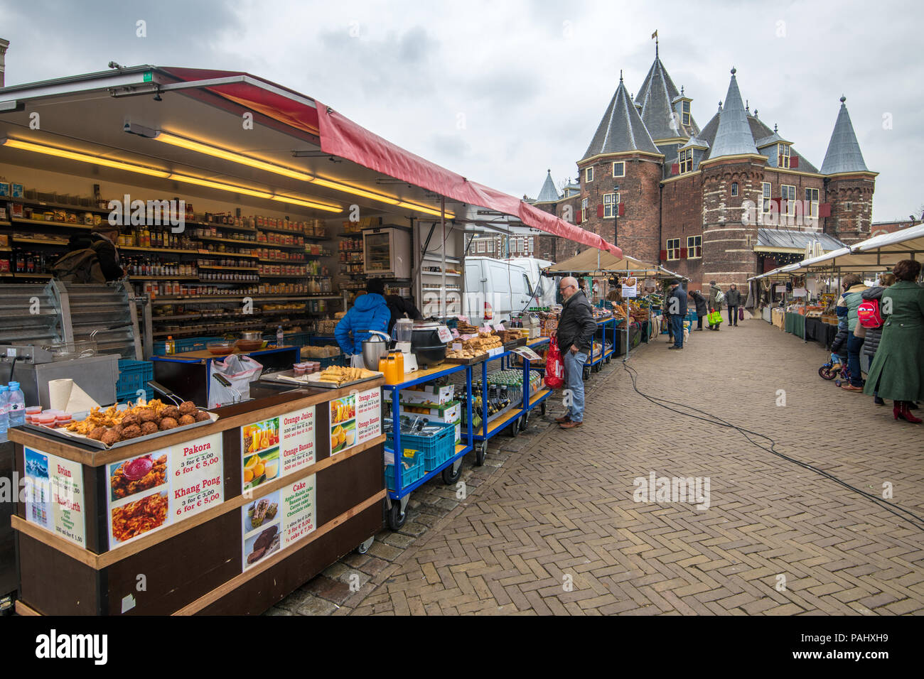 Food booth is well stocked in Amsterdam, Netherlands Stock Photo - Alamy