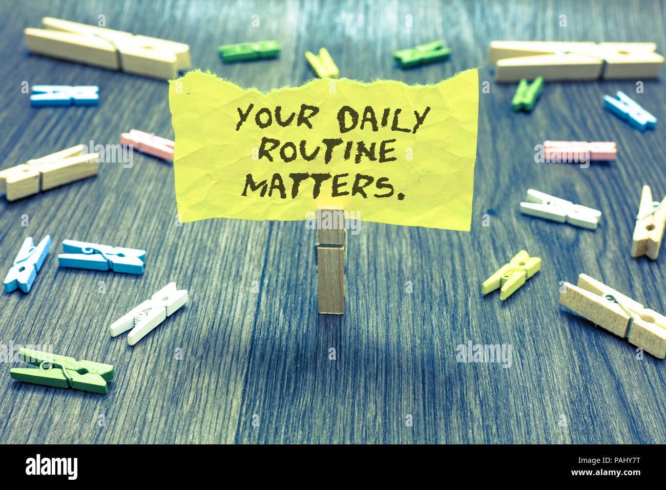 Handwriting text Your Daily Routine Matters. Concept meaning Have good ...